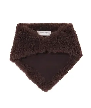 YVES SALOMON Shearling And Wool Scarf - Brown
