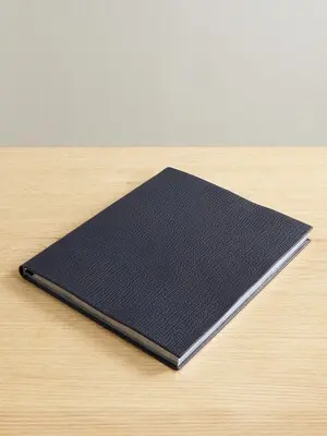 Smythson Portobello Ludlow Textured-leather Notebook - Blue