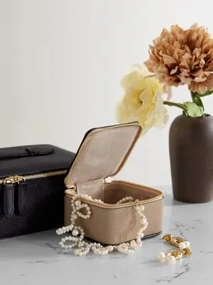 Smythson Panama Textured-leather Trinket Case