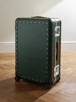 FPM MILANO Bank Spinner 76cm Leather-trimmed Polycarbonate Suitcase - Green
