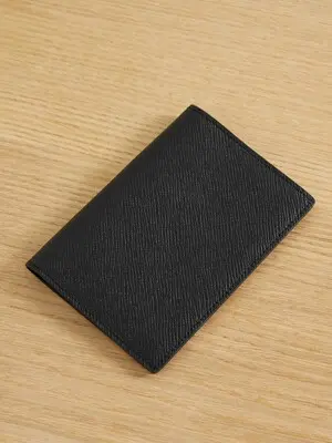 Smythson Panama Textured-leather Passport Holder - Black