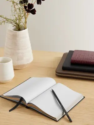 Smythson Soho Panama Textured-leather Notebook