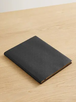 Smythson Portobello Textured-leather Notebook - Black