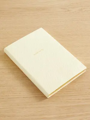 Smythson Bride To Be Soho Textured-leather Notebook - White