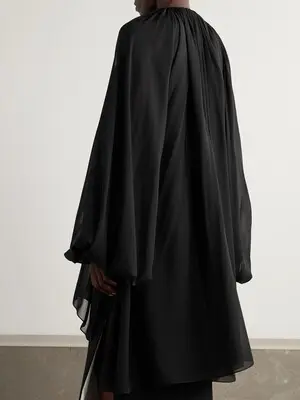LANVIN Layered Gathered Silk-chiffon Tunic