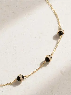 L’ATELIER NAWBAR Atoms 18-karat Enamel And Diamond Necklace - Gold