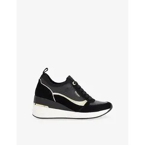 DUNE Ellaina Suede Low-top Wedge Trainers