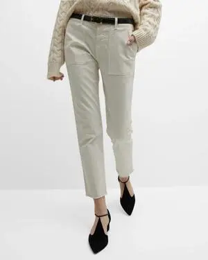 NILI LOTAN Jenna Cropped Pants - Eggshell