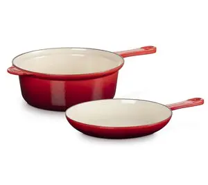 LE CREUSET Cast Iron 3.75-qt Saucepan & 9.5' Skillet - One-color