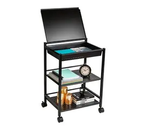 MIND READER Cart With Covered Compartment, Offi Ce Organizer - One-color