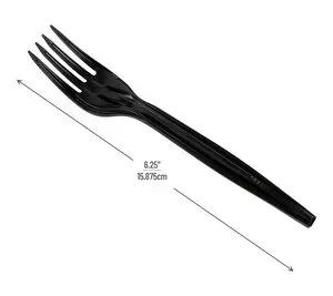 MIND READER Fork Refill For Cutdispbk-blk, Plas Tic Utensils