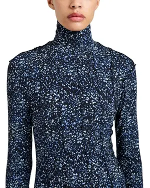 Proenza Schouler White Label Mabel Cheetah Jersey Dress - Navy Multi