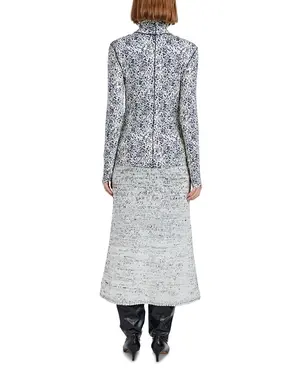 Proenza Schouler White Label Audrey Cheetah Roll Neck Top - Cream Multi