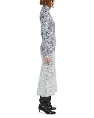 Proenza Schouler White Label Audrey Cheetah Roll Neck Top - Cream Multi