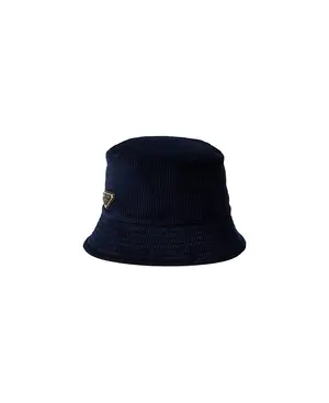 Prada Corduroy Bucket Hat - Blue