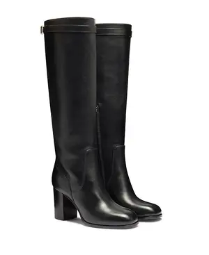 Santoni Leather High-heel Boot