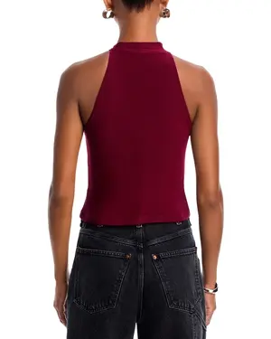 Aqua Cropped Halter Top