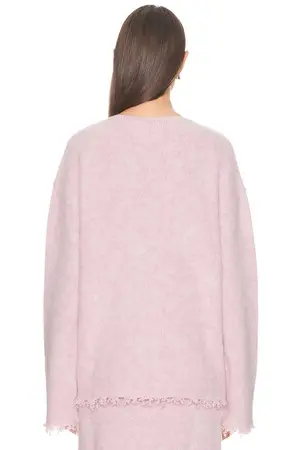 JIL SANDER Boat Neck Frayed Edge Sweater - Twilight