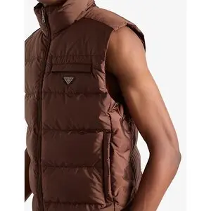 Prada Re-nylon Quilted Woven Gilet - Brown