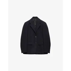 Prada Single-breasted Wool Jacket With Logo Detail
