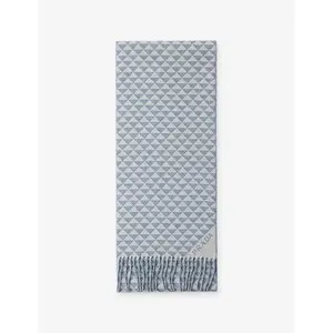 Prada Symbole Wool And Cashmere Scarf - Blue