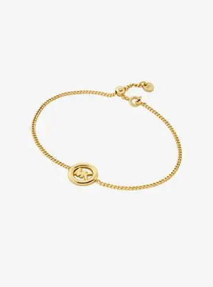 Michael Kors Logo Charm Slider Bracelet - Gold