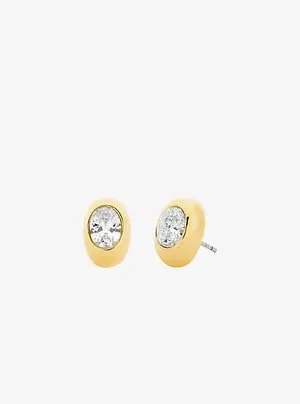 Michael Kors Oval Stone Stud Earrings - Gold