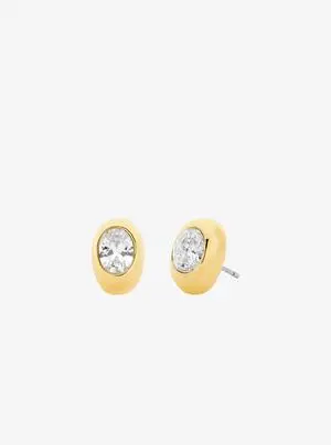Michael Kors Oval Stone Stud Earrings - Gold