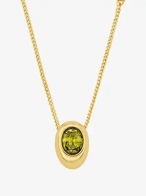 Michael Kors Cubic Zirconia Pendant Necklace - Gold