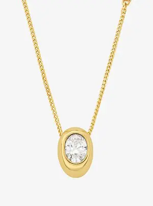 Michael Kors Cubic Zirconia Pendant Necklace - Gold