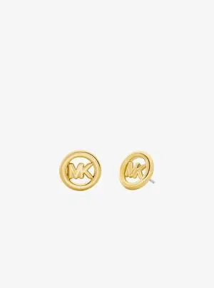 Michael Kors Logo Charm Stud Earrings - Gold