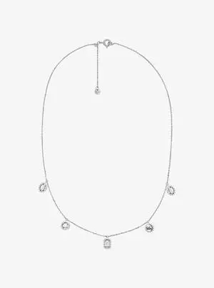 Michael Kors Sterling Mixed Charm Pavé Necklace - Silver