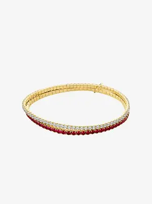 Michael Kors Cubic Zirconia Double Wrap Tennis Bracelet - Gold