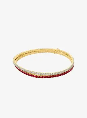 Michael Kors Cubic Zirconia Double Wrap Tennis Bracelet - Gold