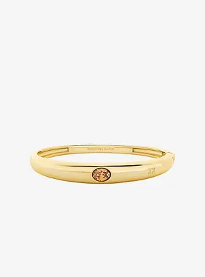 Michael Kors Oval Stone Bangle - Gold