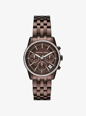 Michael Kors Pave Studded Mini Bryant Watch - Brown