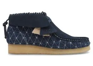 Clarks Wallabee Boot Sashiko Suede - Navy Blue