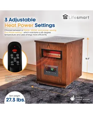 LIFESMART GLOBAL Lifesmart Lifepro 6 Element 1500w Electric Infrared Quartz Indoor Space Heater