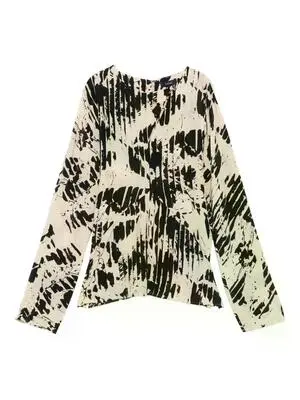 Soeur Abstract-print Silk Top