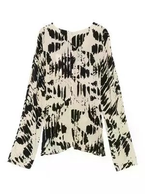 Soeur Abstract-print Silk Top