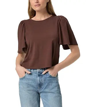 Paige Sigrid Puff Sleeve Tee - Tamarind