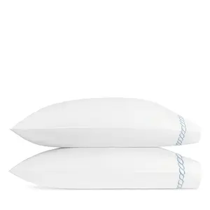 MATOUK Classic Chain King Pillow Case, Pair - Light Blue