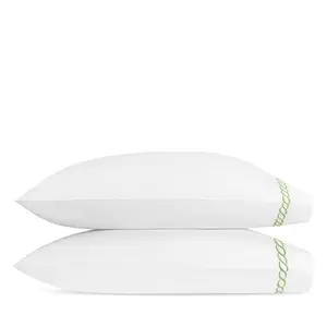 MATOUK Classic Chain King Pillow Case, Pair - Spring Green