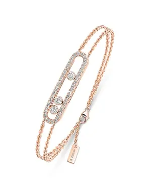 Messika Diamond Move Pave Bracelet In 18k - Pink Gold