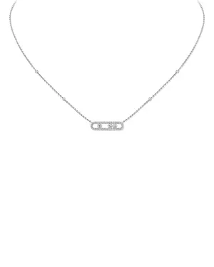 Messika Diamond And Baby Move Pavé Necklace - White Gold