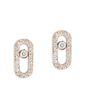 Messika Diamond And 18k Stud Earrings - Pink Gold