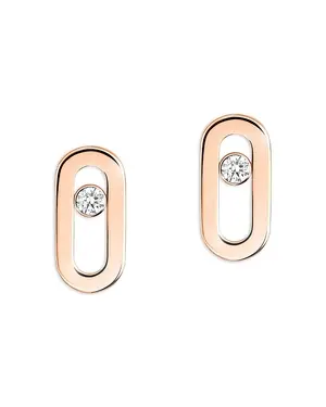 Messika Diamond Move Uno Stud Earrings - Pink Gold