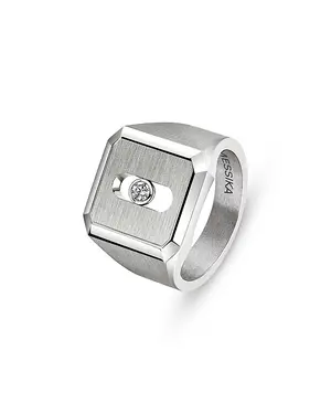 Messika Diamond Move Titanium Natural Signet Ring - Silver