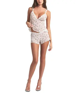 SKIMS Stretch Floral Lace Camisole Set - Ivory Cherry