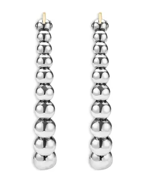 Lagos Sterling Caviar Bubbly Beaded Hoop Earrings - Silver